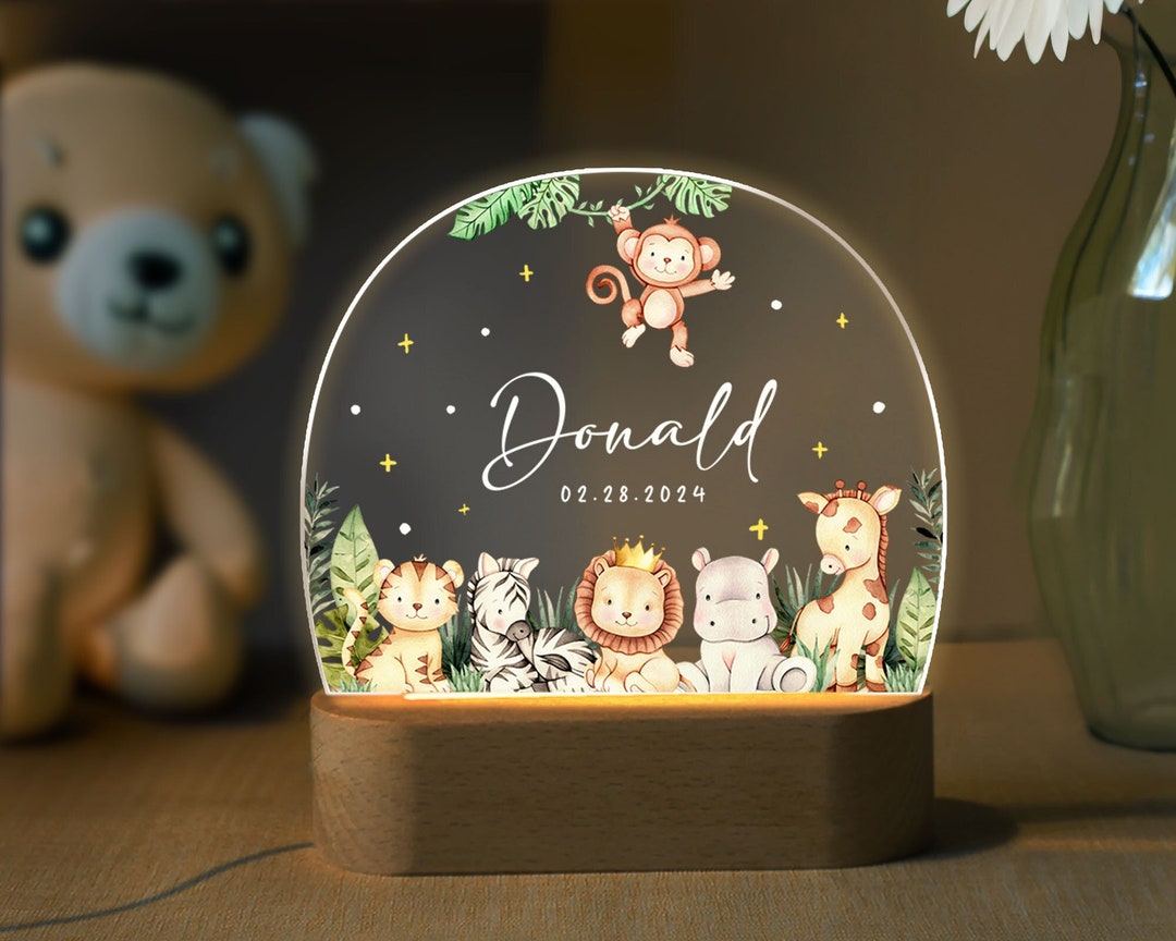 Baby Gift Personalized, Custom Baby Night Light, Woodland Animal Night ...
