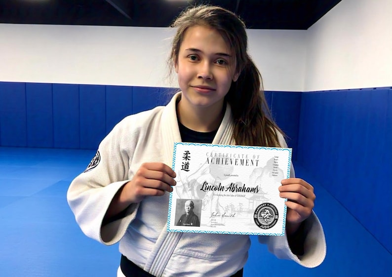 Editable Judo Certificate or Judo Values Achievement, Martial Arts ...