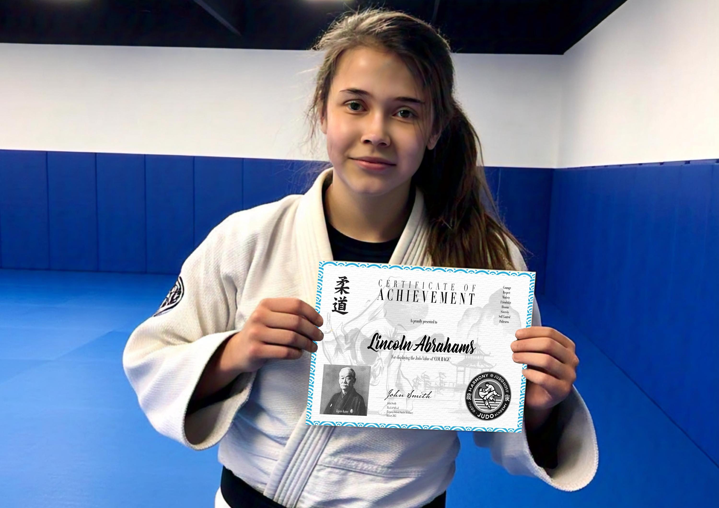 Editable Judo Certificate or Judo Values Achievement, Martial Arts ...