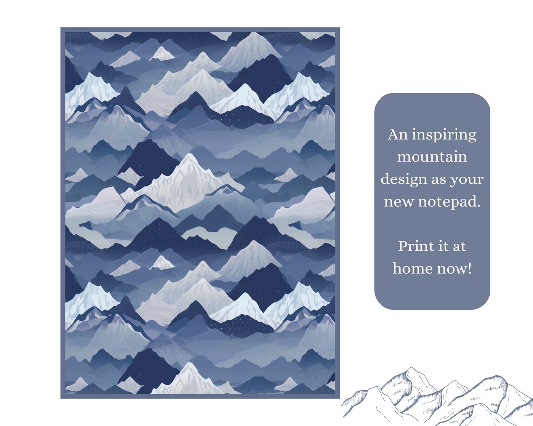 2 Mountain Designs | Digital Printable Stationary - Lined / Unlined ...