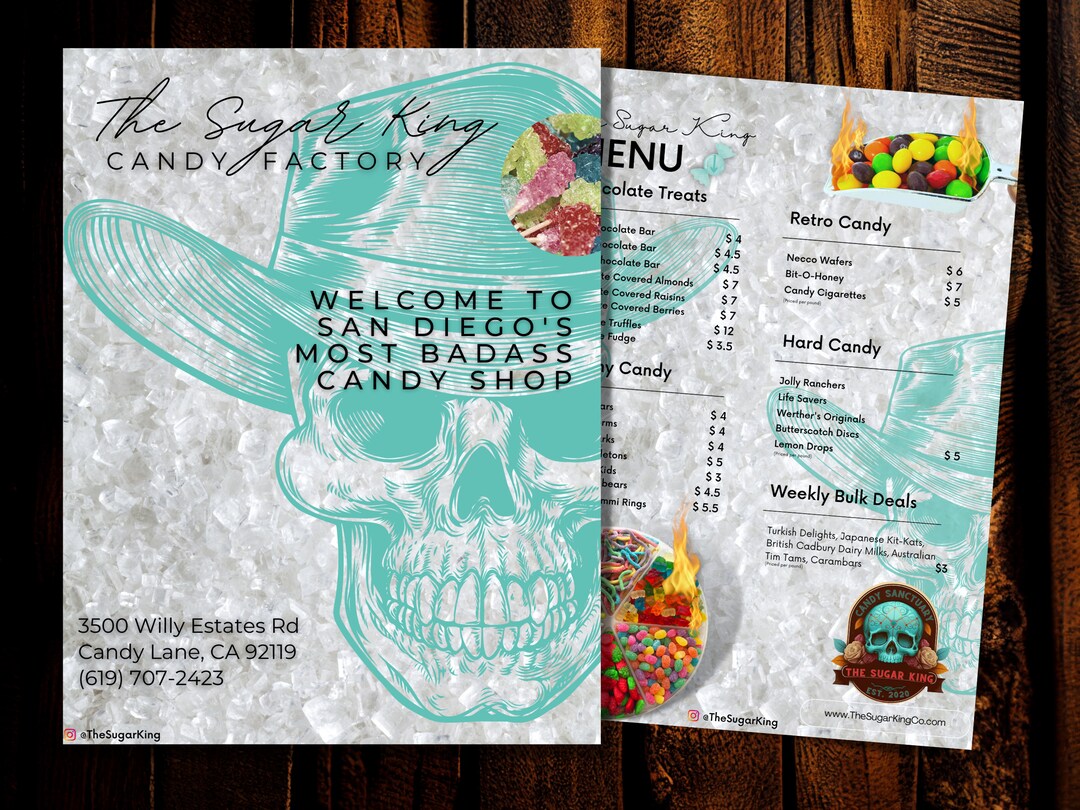 Treats Menu Candy Shop Menu Etsy Pricelist DOWNLOAD Party - Etsy