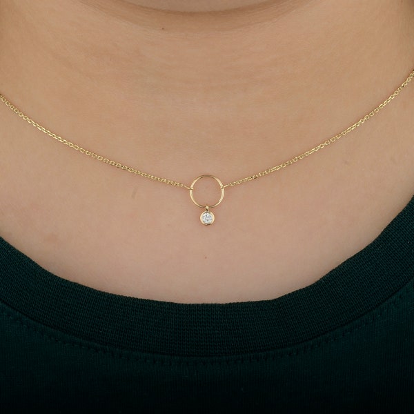 Gold Circle Necklace - Etsy