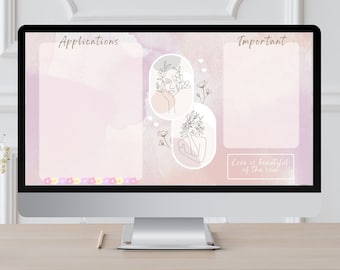 Purple Desktop Wallpaper Organizer - Etsy