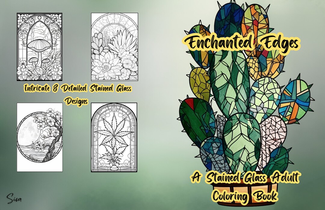 Enchanted Edges: A Stained Glass Digital Adult Coloring Book - Etsy
