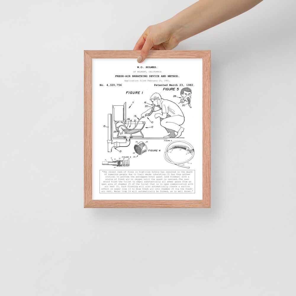 Funny Patents framed: the Toilet Snorkel - Etsy