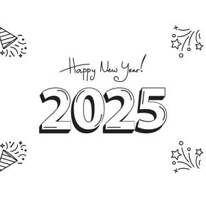 2025 Coloring Pages - Happy New Year! - Etsy