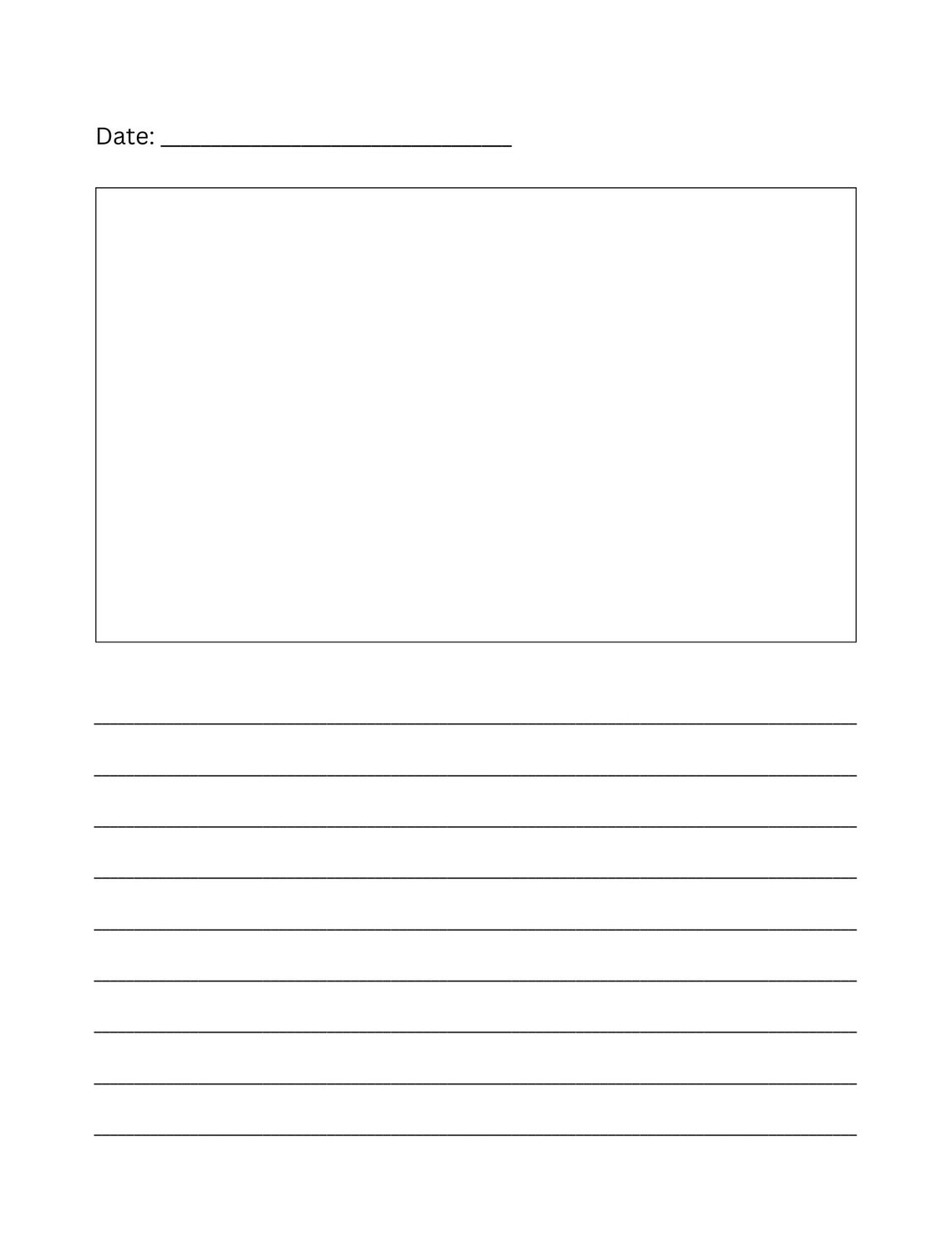 Lined Journal Paper With Picture Box - Etsy