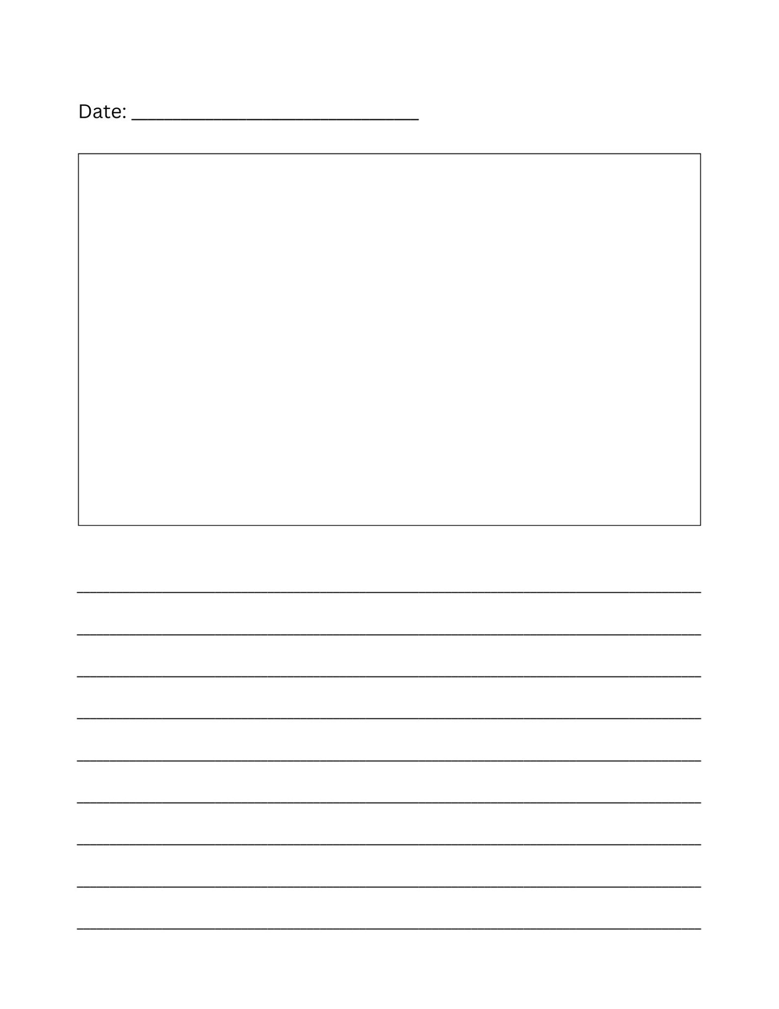 Lined Journal Paper With Picture Box - Etsy