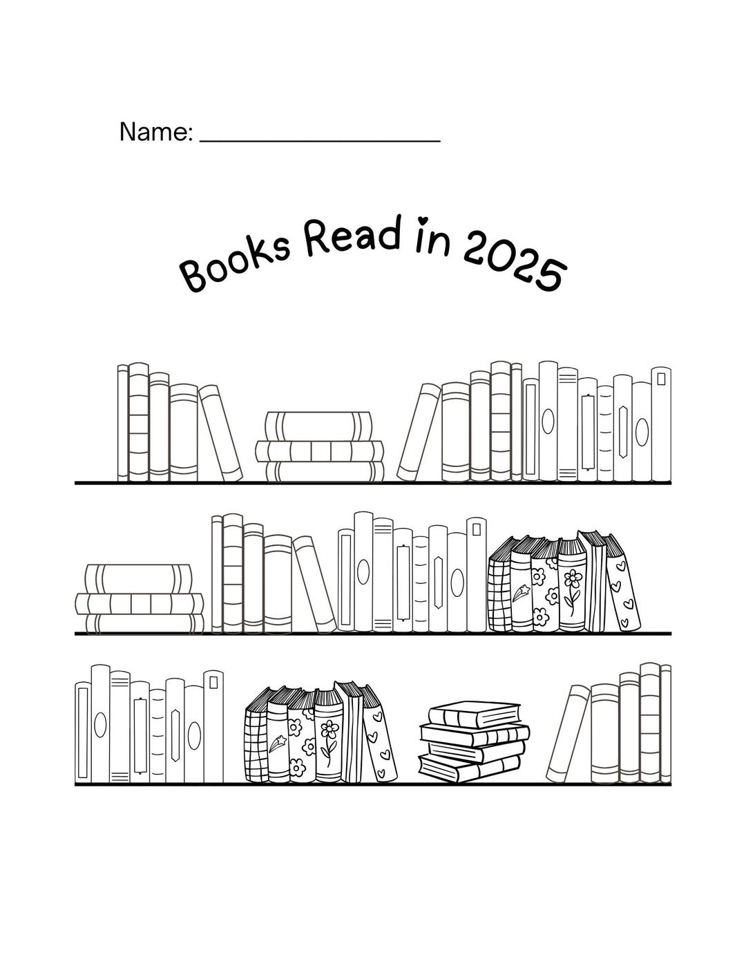 Books Read in 2025 Reading Chart - Etsy