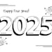 2025 Coloring Pages - Happy New Year! - Etsy