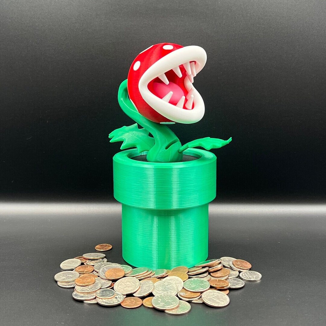 Piranha Plant in Warp Pipe Coin Container 3D Print - Etsy