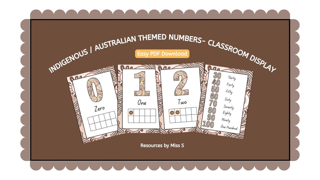 Indigenous Australian Themed Numbers: Classroom Display (digital ...