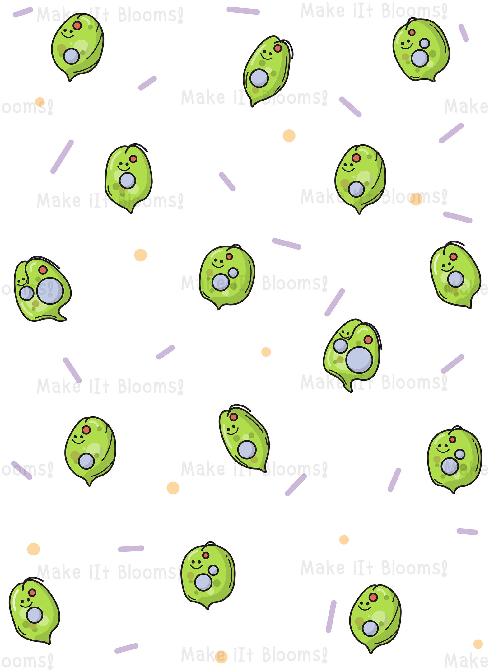 Cute Algae Euglenoids/ Lovely Phacus Cartoon/ Gift for Biologist or ...