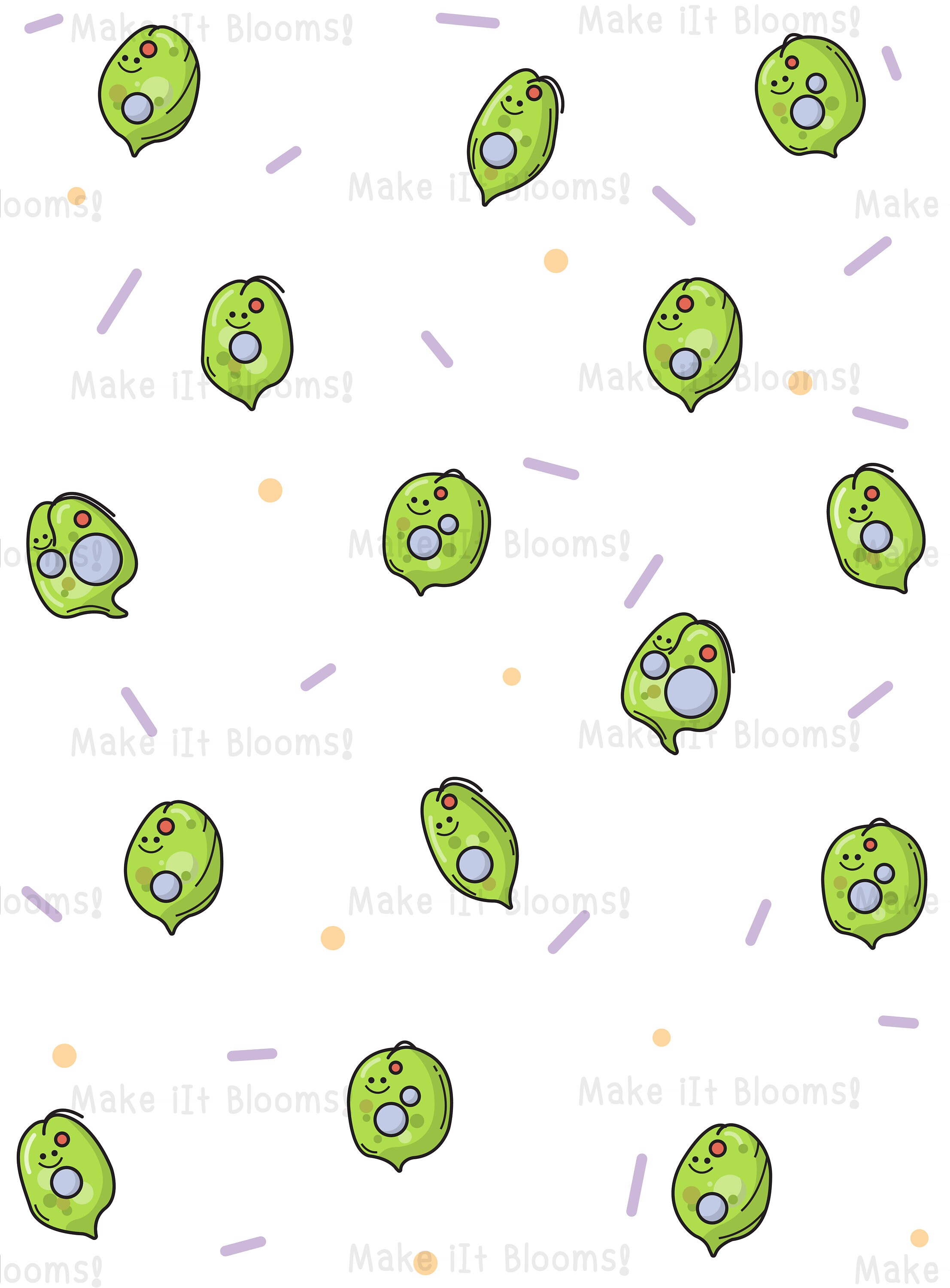 Cute Algae Euglenoids/ Lovely Phacus Cartoon/ Gift for Biologist or ...