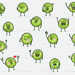 Digital Clipart Cute Chlorella : Happy Green Plankton/ Algae Cartoon ...