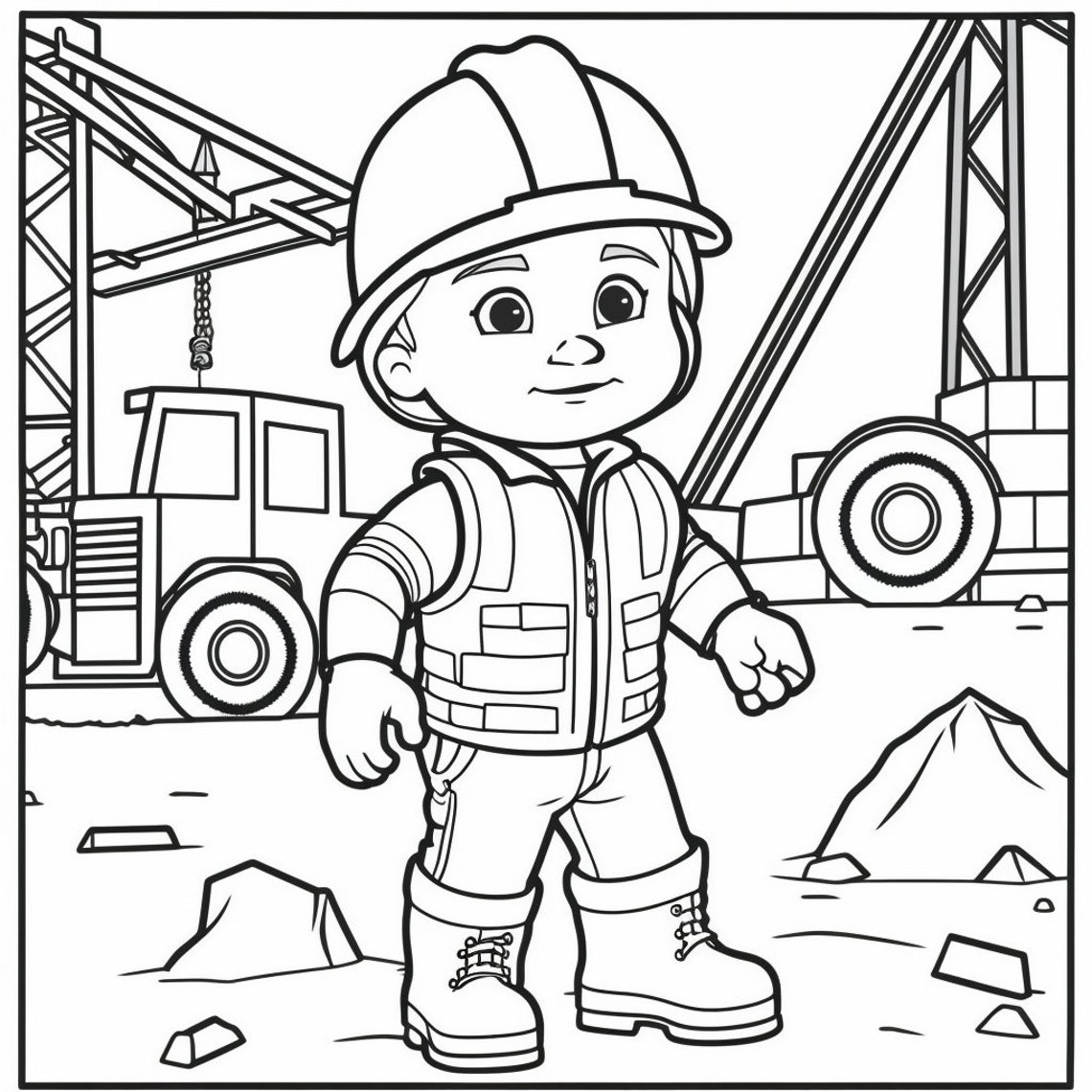 Color Pages for Kids | Construction Zone - Etsy