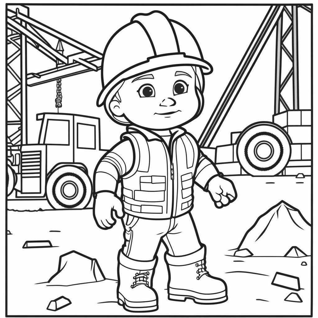 Color Pages for Kids | Construction Zone - Etsy