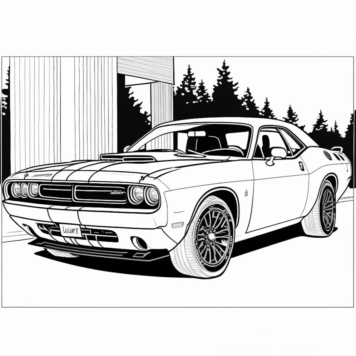 Muscle Cars Printable Coloring Pages for Kids - Etsy