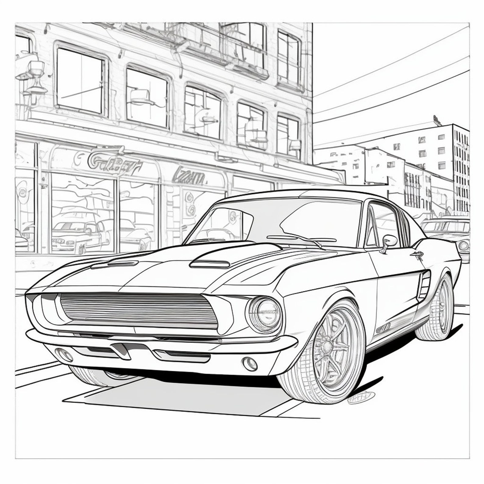 Muscle Cars Printable Coloring Pages for Kids - Etsy