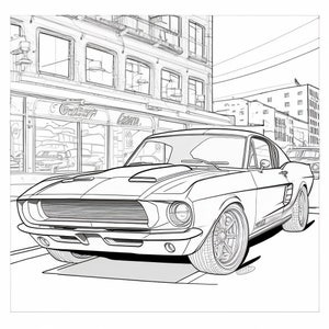 Muscle Cars Printable Coloring Pages for Kids - Etsy