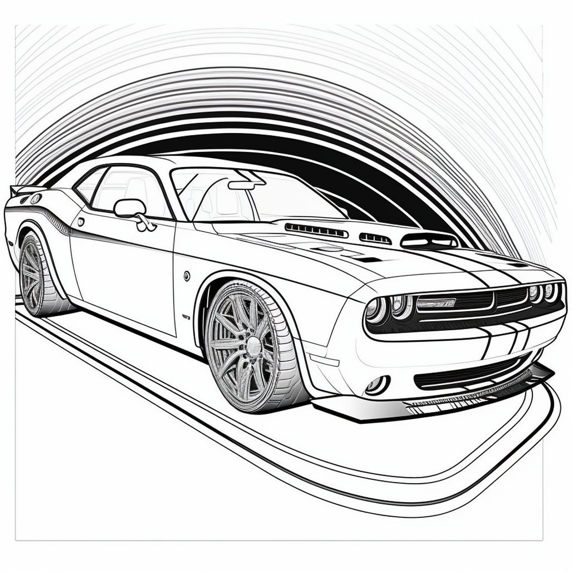 Muscle Cars Printable Coloring Pages for Kids - Etsy