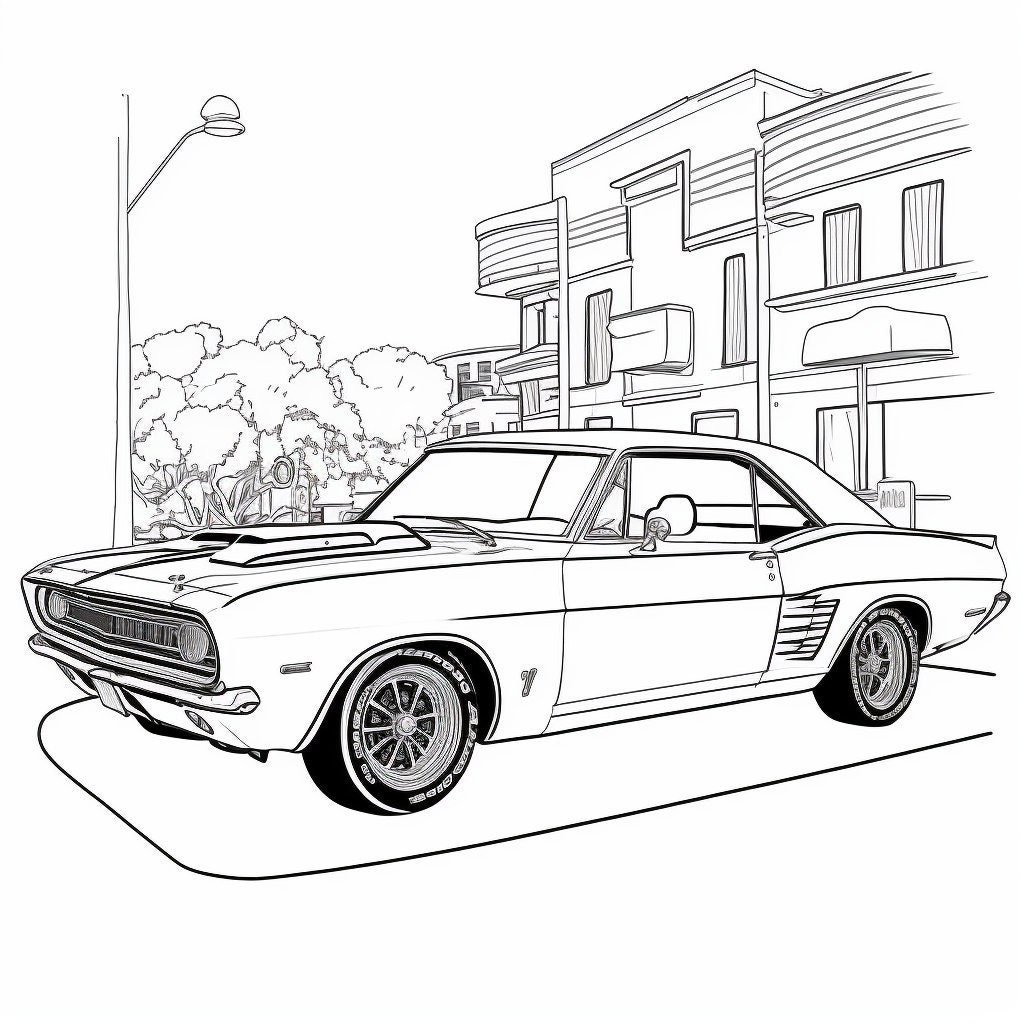 Muscle Cars Printable Coloring Pages for Kids - Etsy