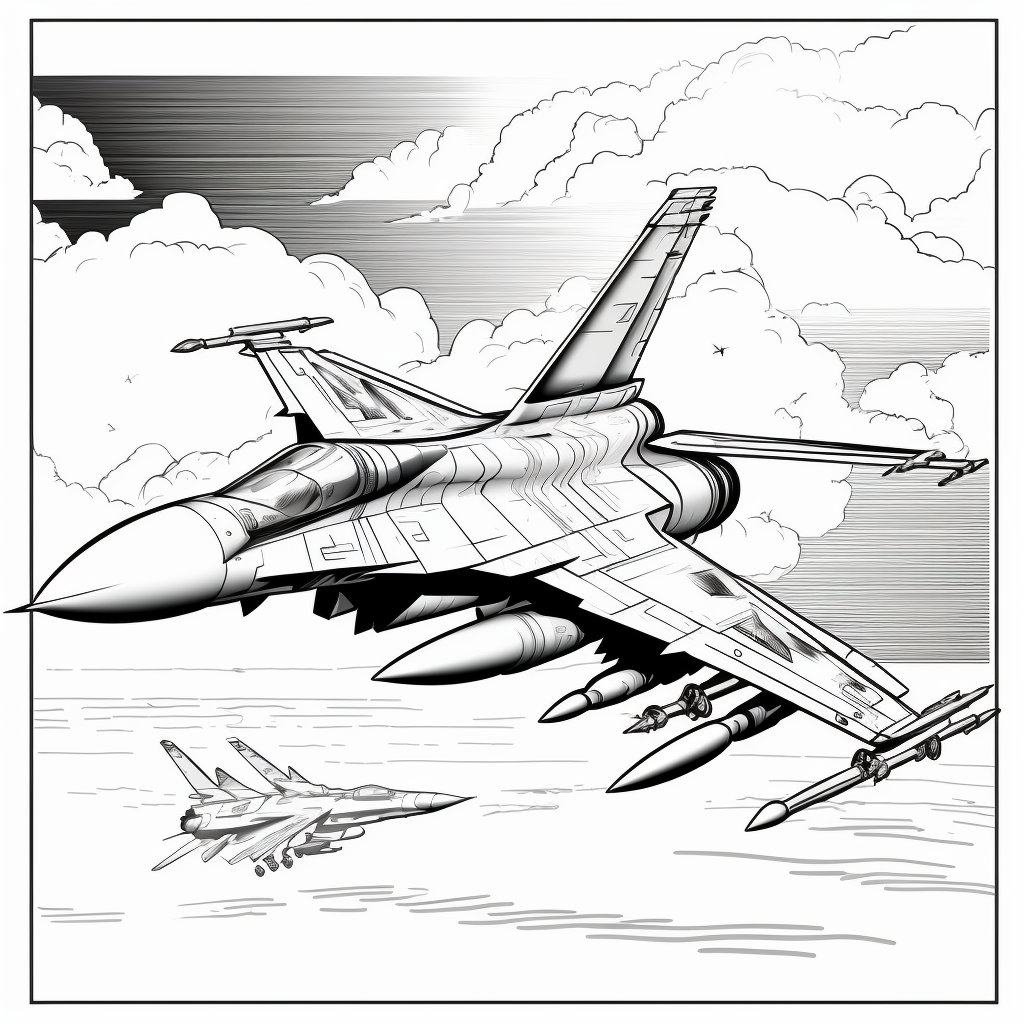 Coloring Pages for Kids | Fighter Jets - Etsy
