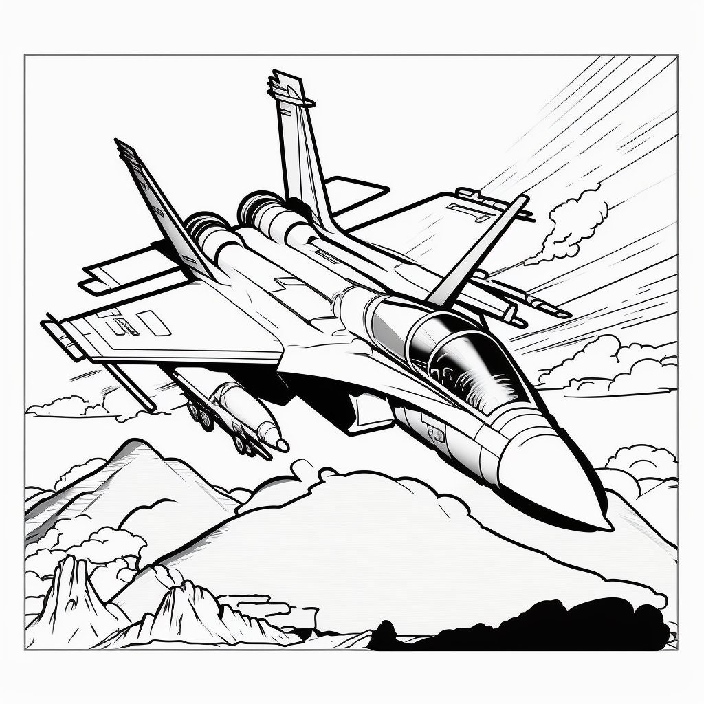 Coloring Pages for Kids | Fighter Jets - Etsy