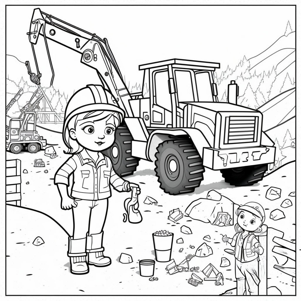 Color Pages for Kids | Construction Zone - Etsy