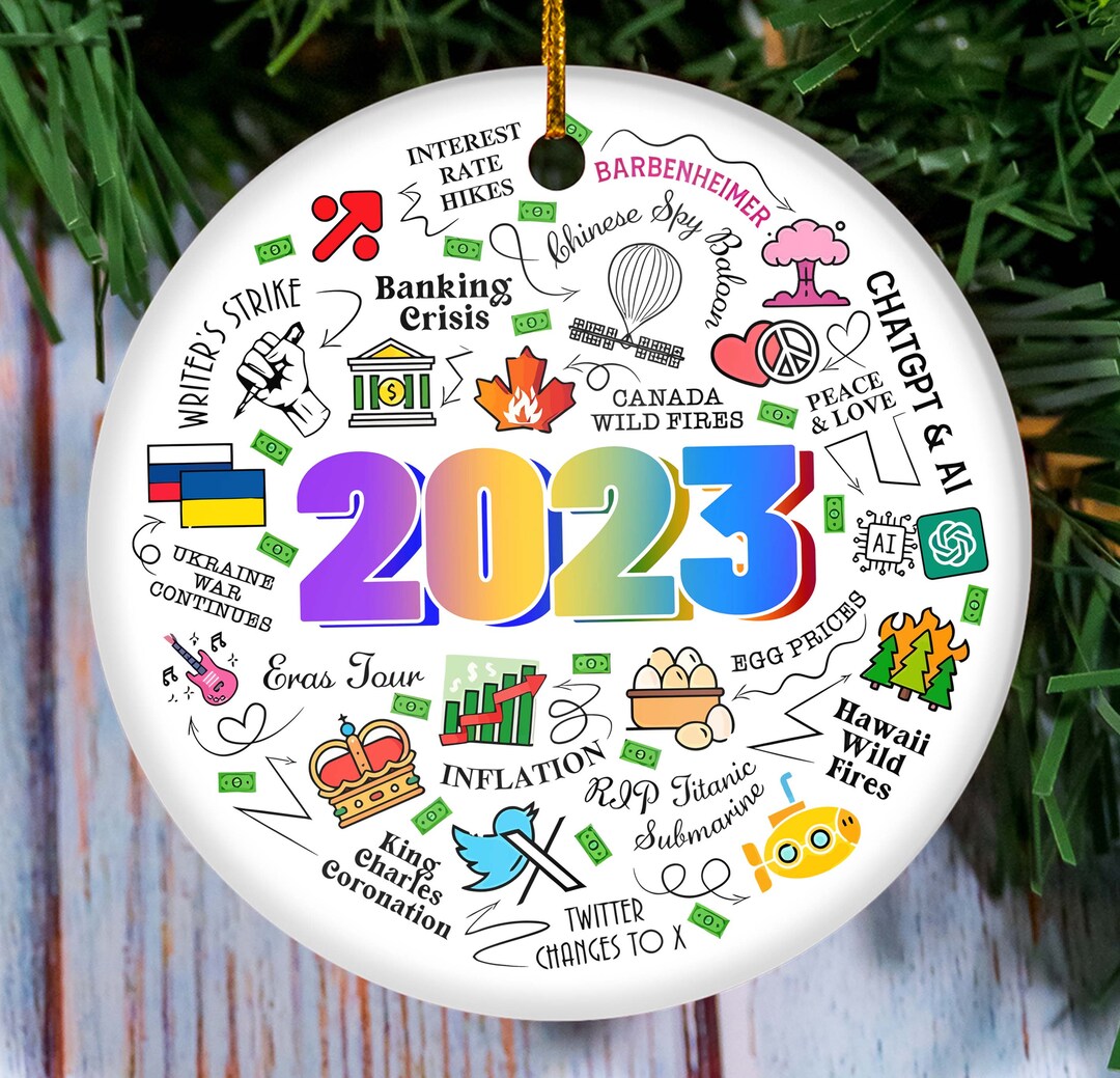 2023 Hot Topics Ceramic Ornament, Funny Trending Social Commemorative ...
