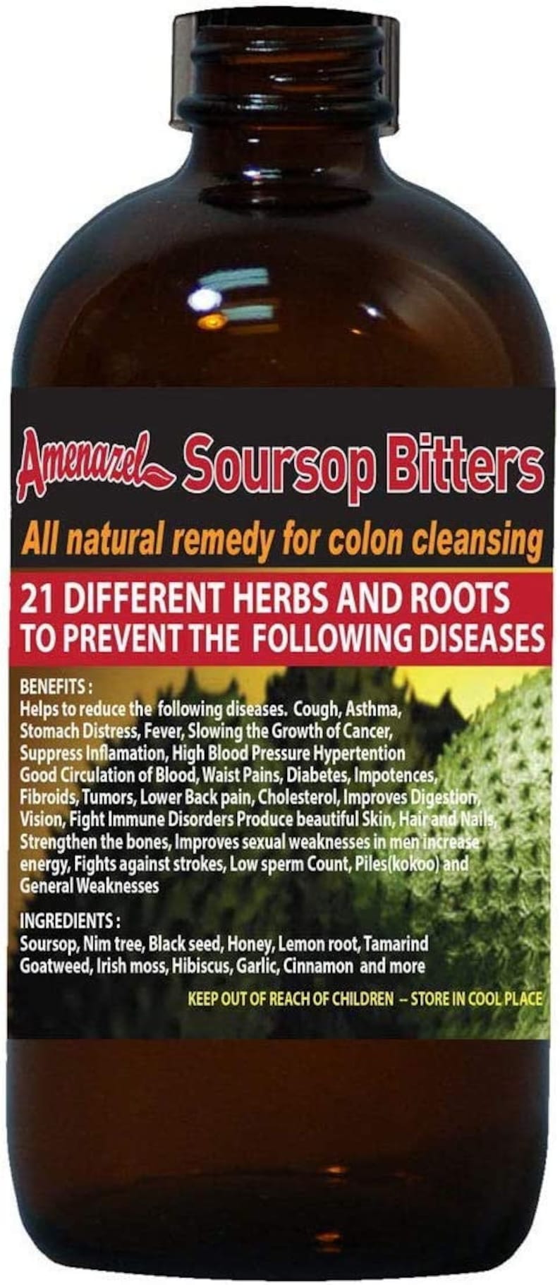 Amenazel Soursop Bitters Organic 21 Different Herbs & Roots All Natural ...