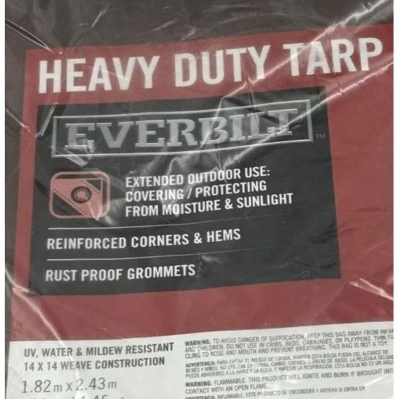 Everbilt Heavy Duty Tarp - Thick UV & Water Resistant Brown Outdoor ...