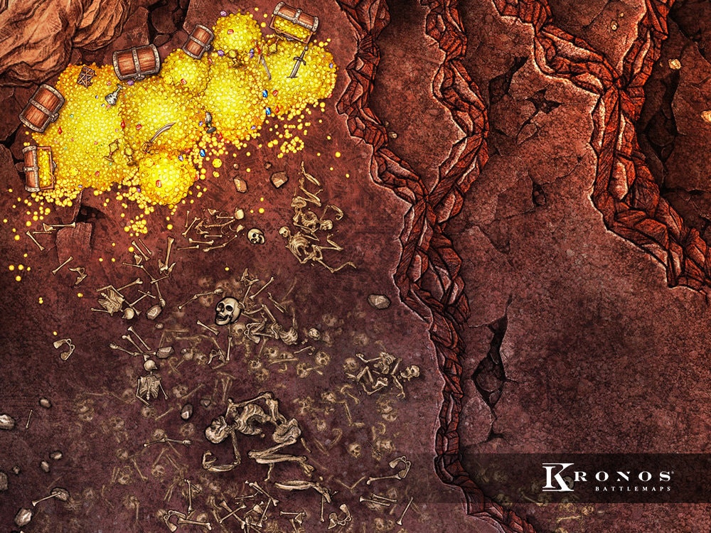 Fire Dragon's Lair, Digital Battlemap, 4K, Dnd Battle Map, D&D ...