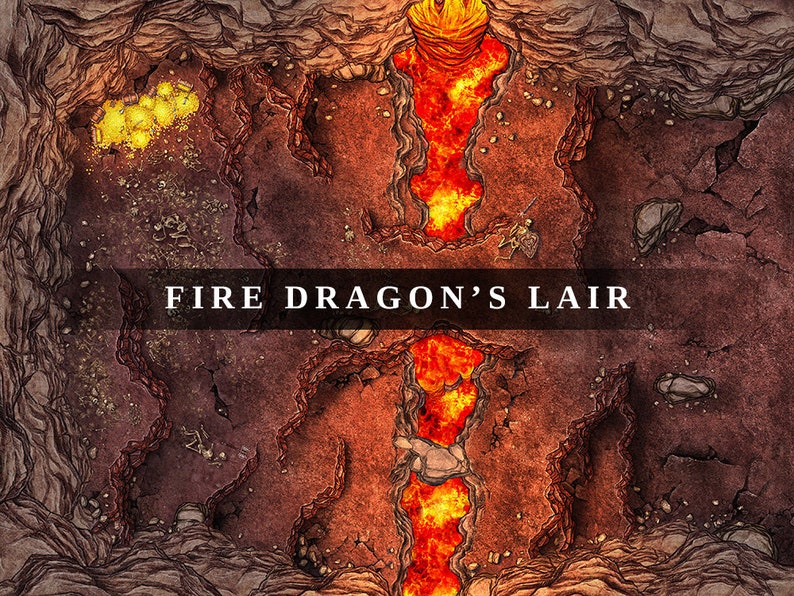 Fire Dragon Lair Battlemap: 4K Dnd Map (digital Download) - Etsy