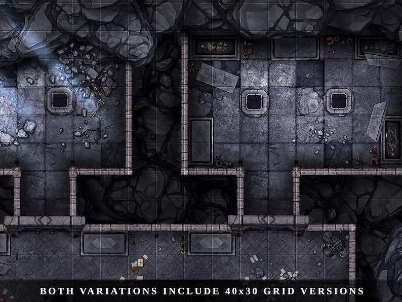 Dwarven Tomb Battle Map: D&D 5e, Roll20, VTT (digital Map) - Etsy