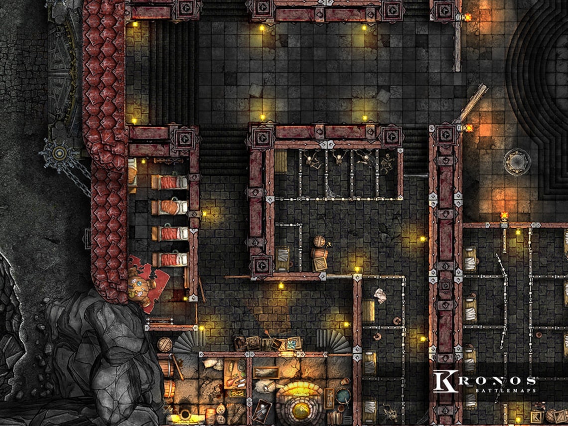 The Prison Bundle Battlemap, Dnd Battle Map, D&D, Battle Map, Dungeons ...