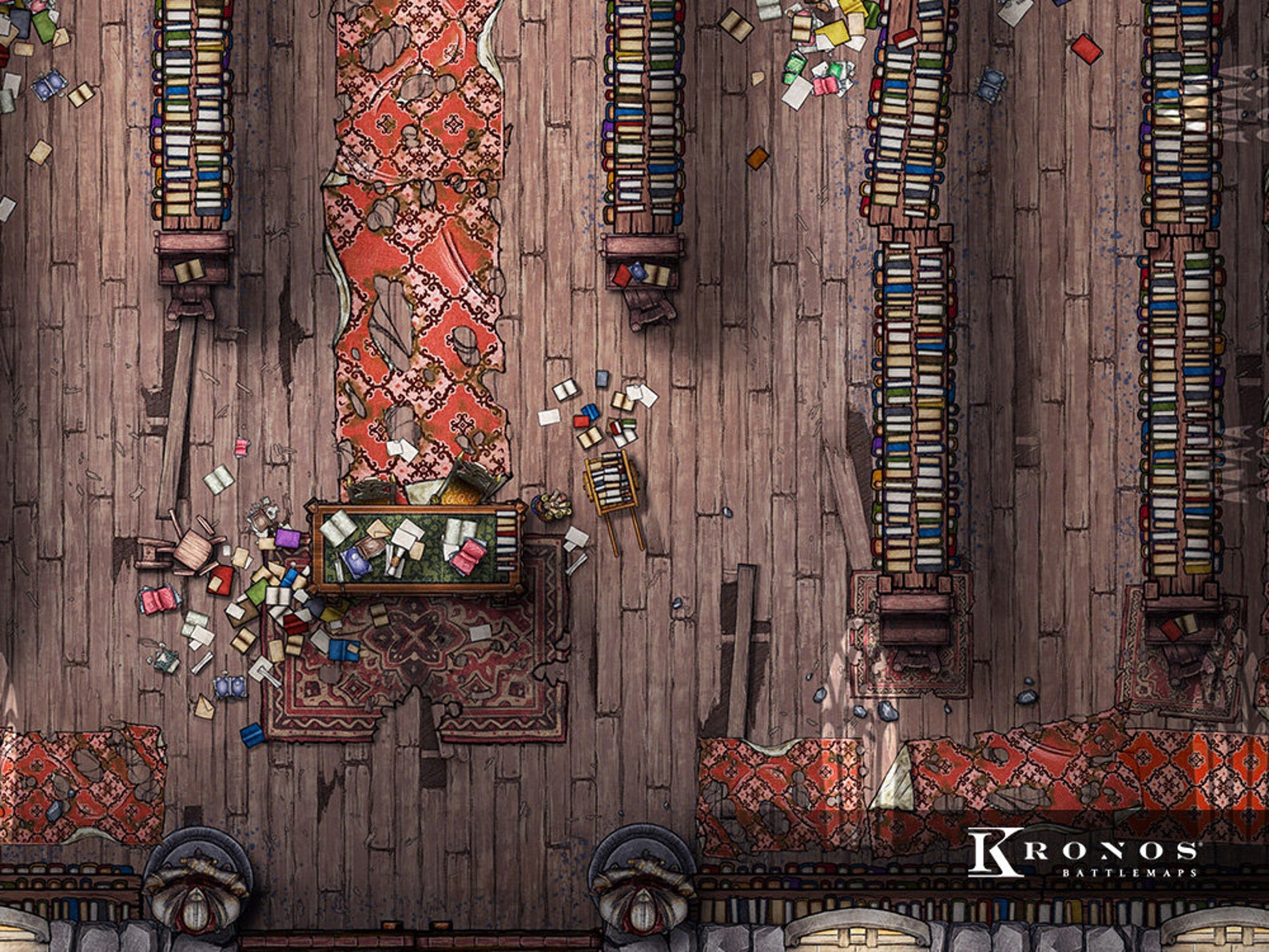 Abandoned Library Ruins Battlemap: 40x30 Dnd 5e (digital Download) - Etsy