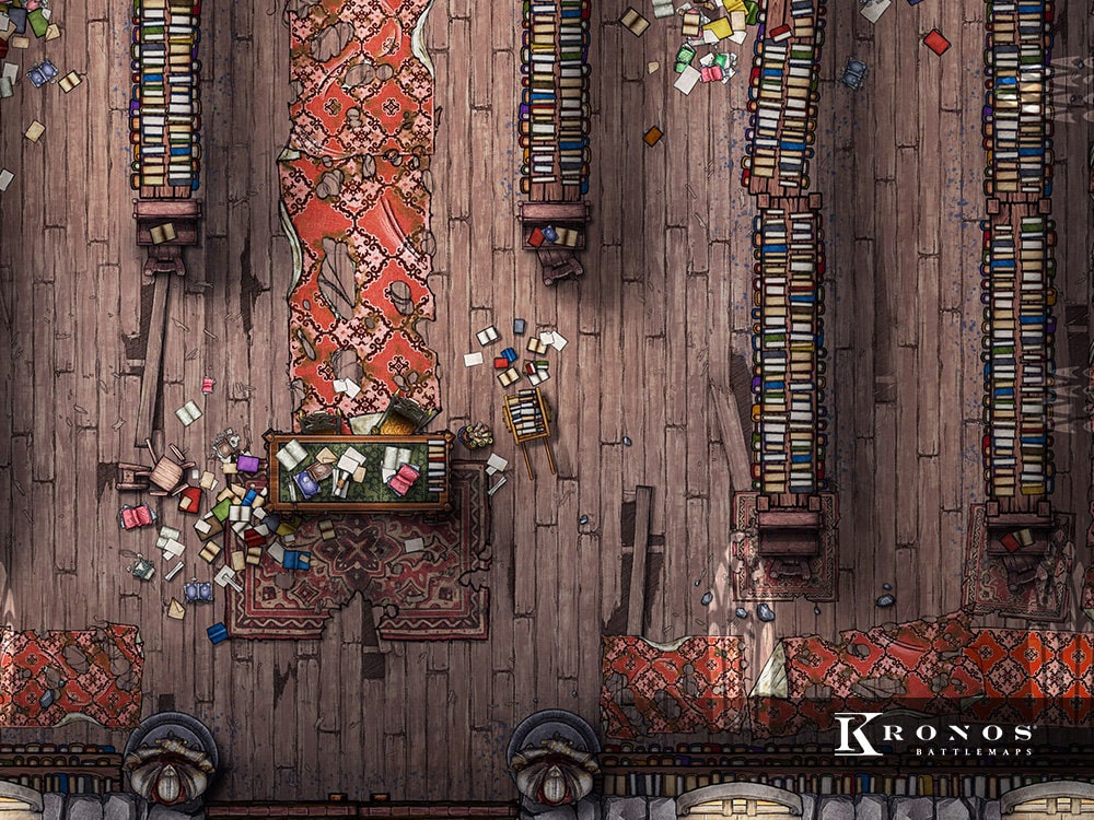 Abandoned Library Ruins Battlemap: 40x30 Dnd 5e (digital Download) - Etsy