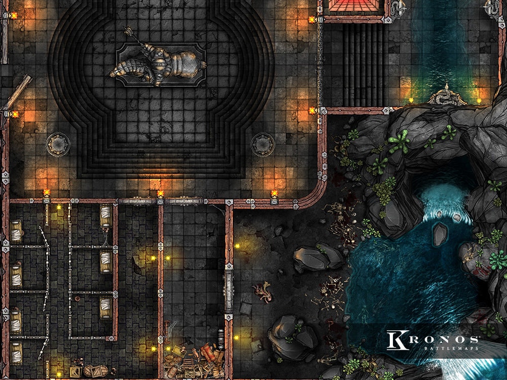 Prison Fortress Battlemap Bundle: Mega Dungeon Map (digital Download ...