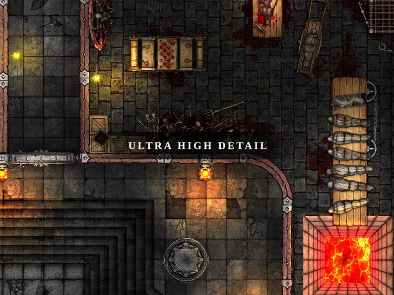 The Prison Battlemap, Dnd Battle Map, D&D, Battle Map, Dungeons and ...