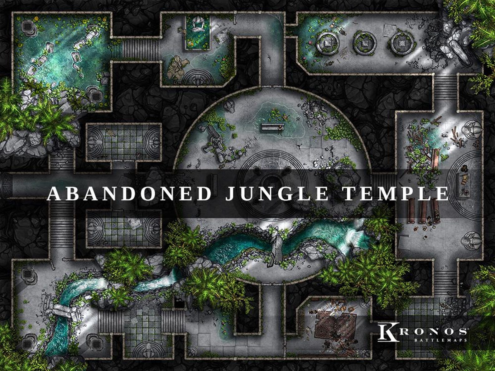 Abandoned Jungle Temple Digital Battlemap, Dnd Battle Map, Digital ...