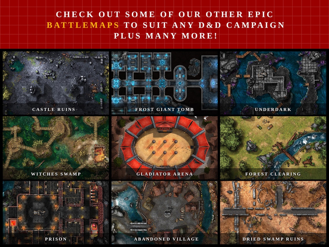Abandoned Village Battlemap: Flooded Town, RPG Map (digital Download ...