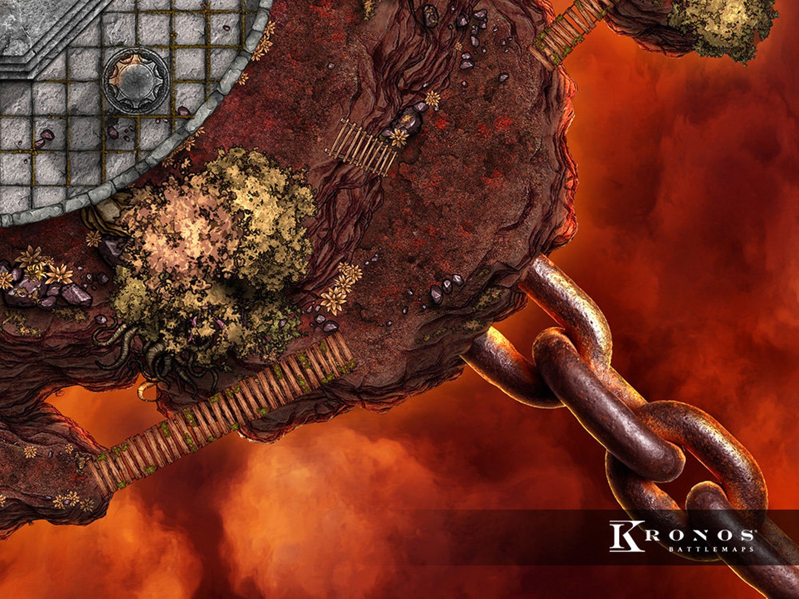 Floating Island + Avernus Digital Battlemap, Dnd Battle Map, Digital ...