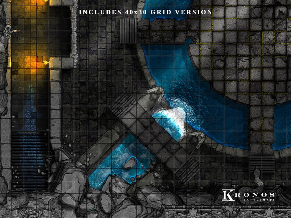 Water Temple Battlemap Dnd Battle Map Battle Map Dungeons - Etsy Finland