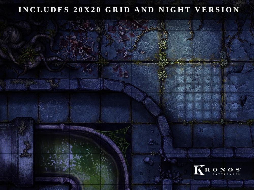 4K Sewer Battlemap: Gridded Dnd Digital Map (20x20) - Etsy