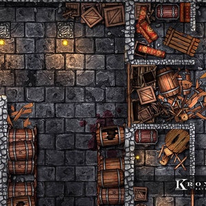 Wine Cellar Dnd Battle Map: 4k Digital Dungeon (VTT) - Etsy