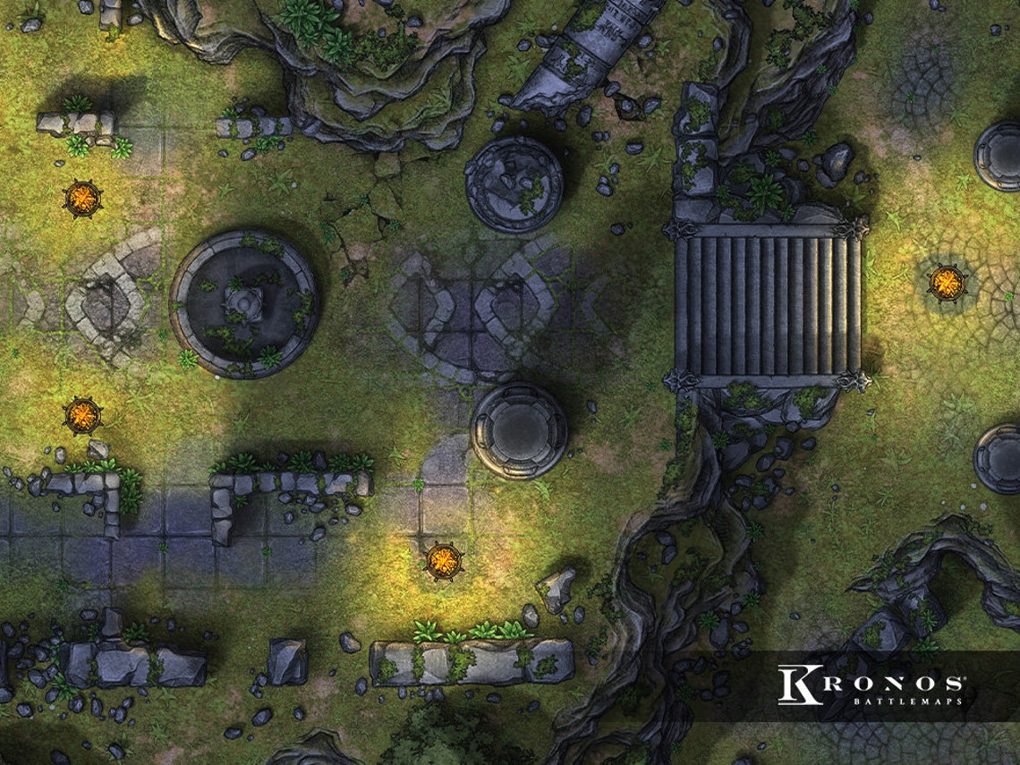 Forest Ruins Digital Battlemap, Dnd Battle Map, Digital Battle Map, 5e ...