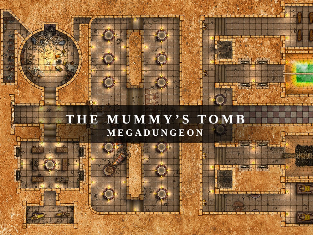 The Mummy's Tomb - Digital Battlemap, Dnd Battle Map, Digital Battle ...