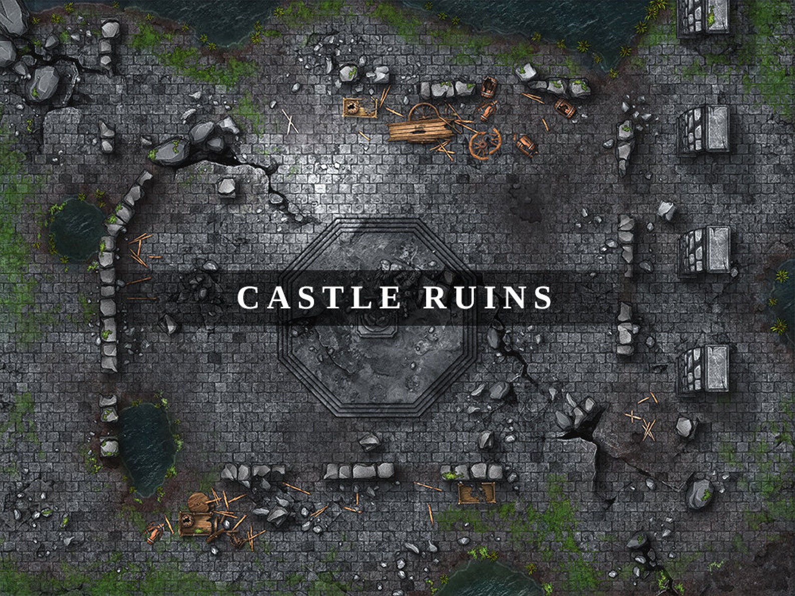 Castle Ruins Battlemap, Dnd Battle Map, D&D, Battle Map, Dungeons and ...