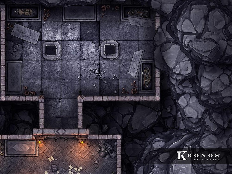 Dwarven Tomb Battle Map: D&D 5e, Roll20, VTT (digital Map) - Etsy